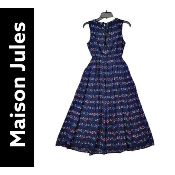 Maison Jules | Dresses | Maison Jules Woman Size Xs Navy Blue Anchor ...